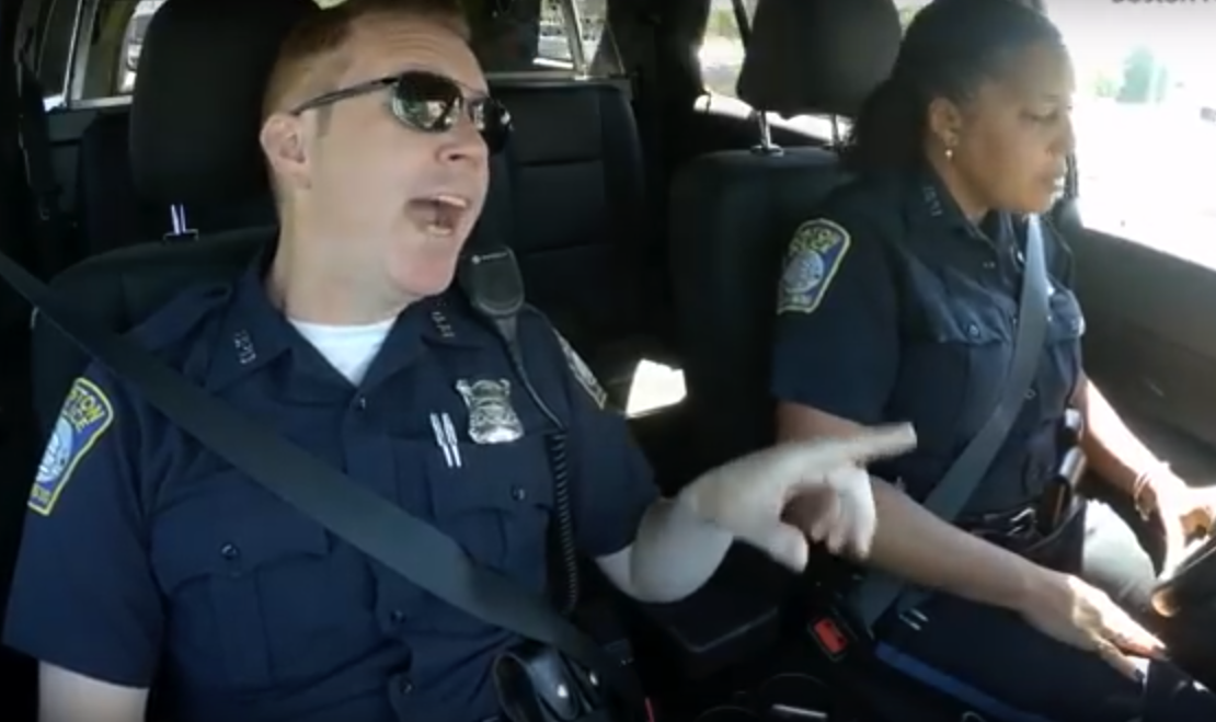 Two Officers Sing Patriotic Tune In ‘Cop Pool Karaoke’ And It’s Amazing